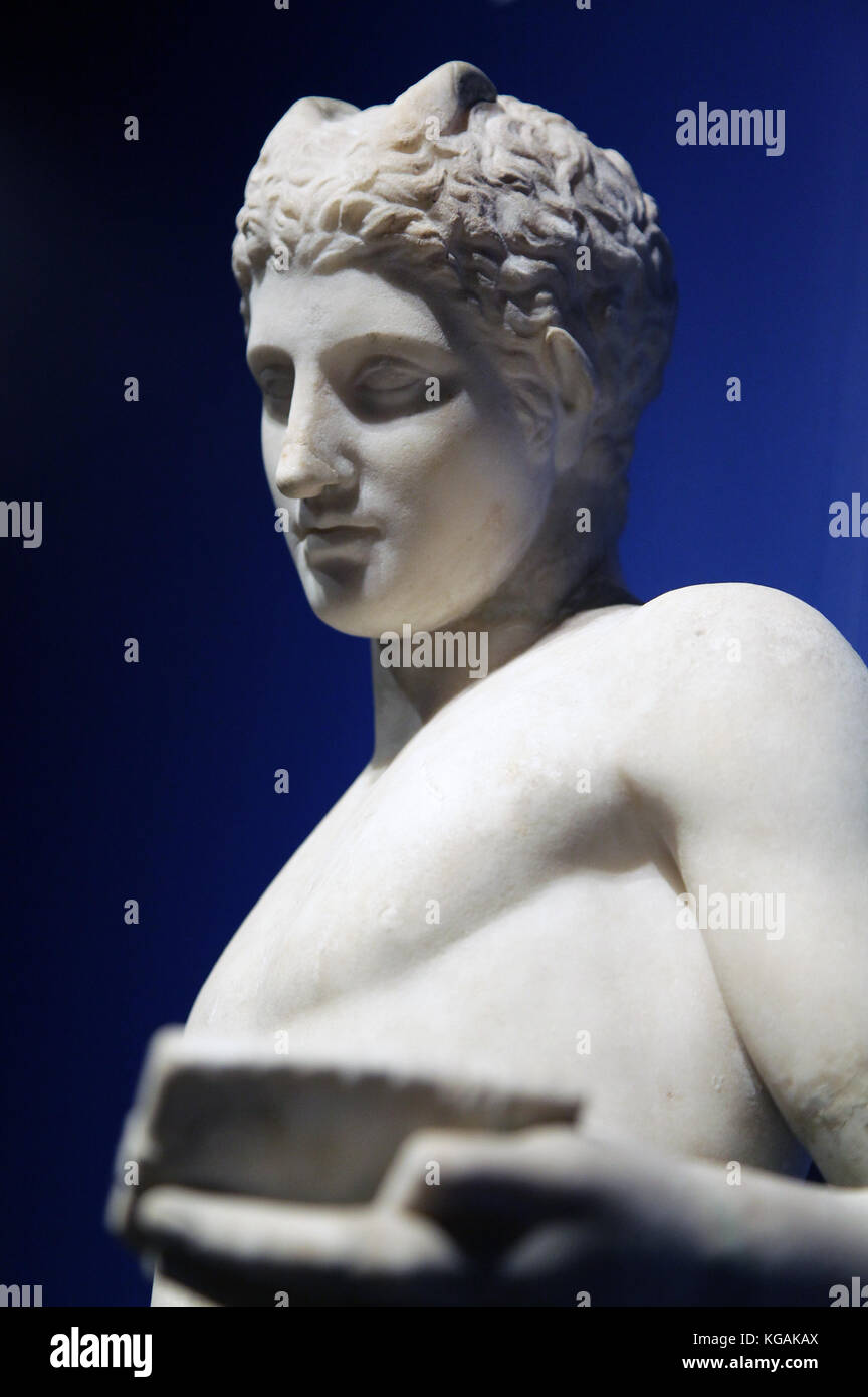 Statue of the God Pan.with pipes.after Polycleitus.5th century BC Stock ...