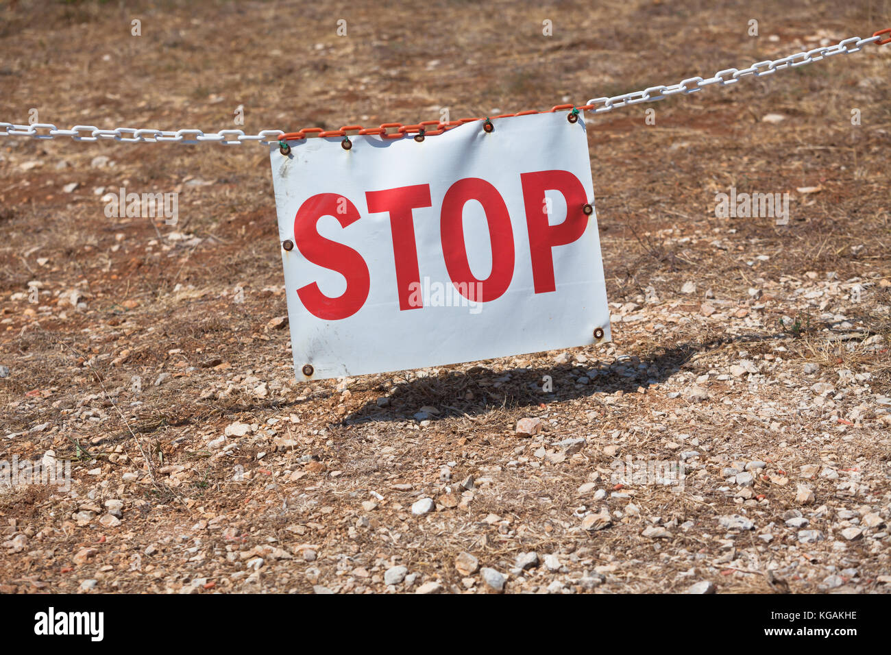 Stop sign restricting entry. Horizontal shot Stock Photo - Alamy