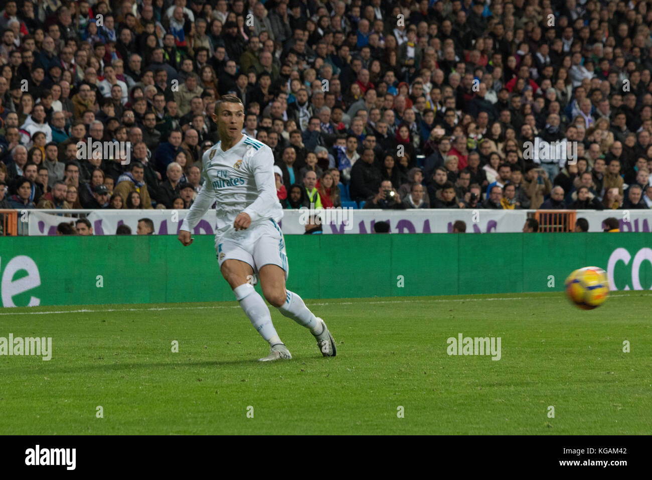 Cristiano pass the ball. during the match between Real Madrid and Las ...