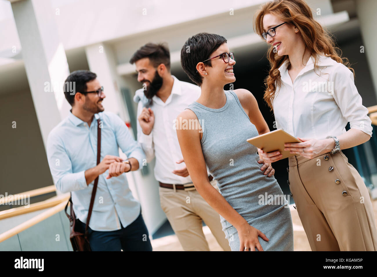 Portrait of businesspeople having free time from work Stock Photo - Alamy