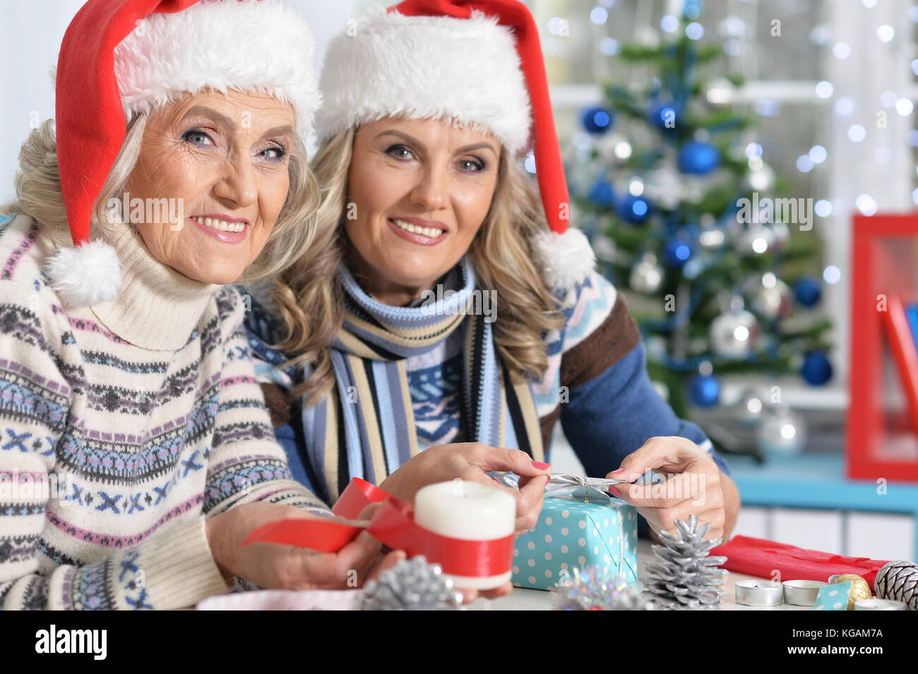 Christmas celebration two friends hi-res stock photography and images ...
