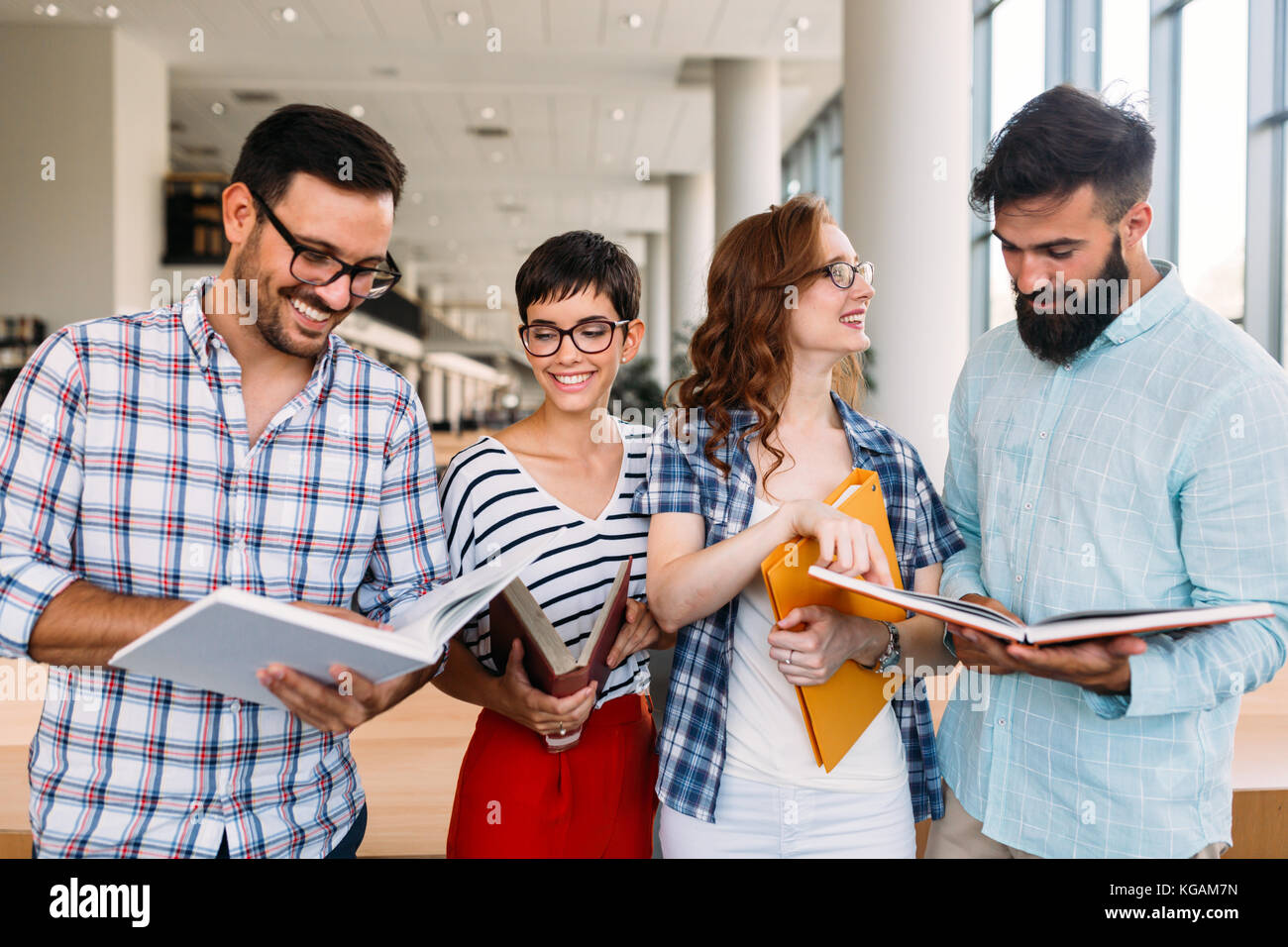 Happy students group study hi-res stock photography and images - Alamy