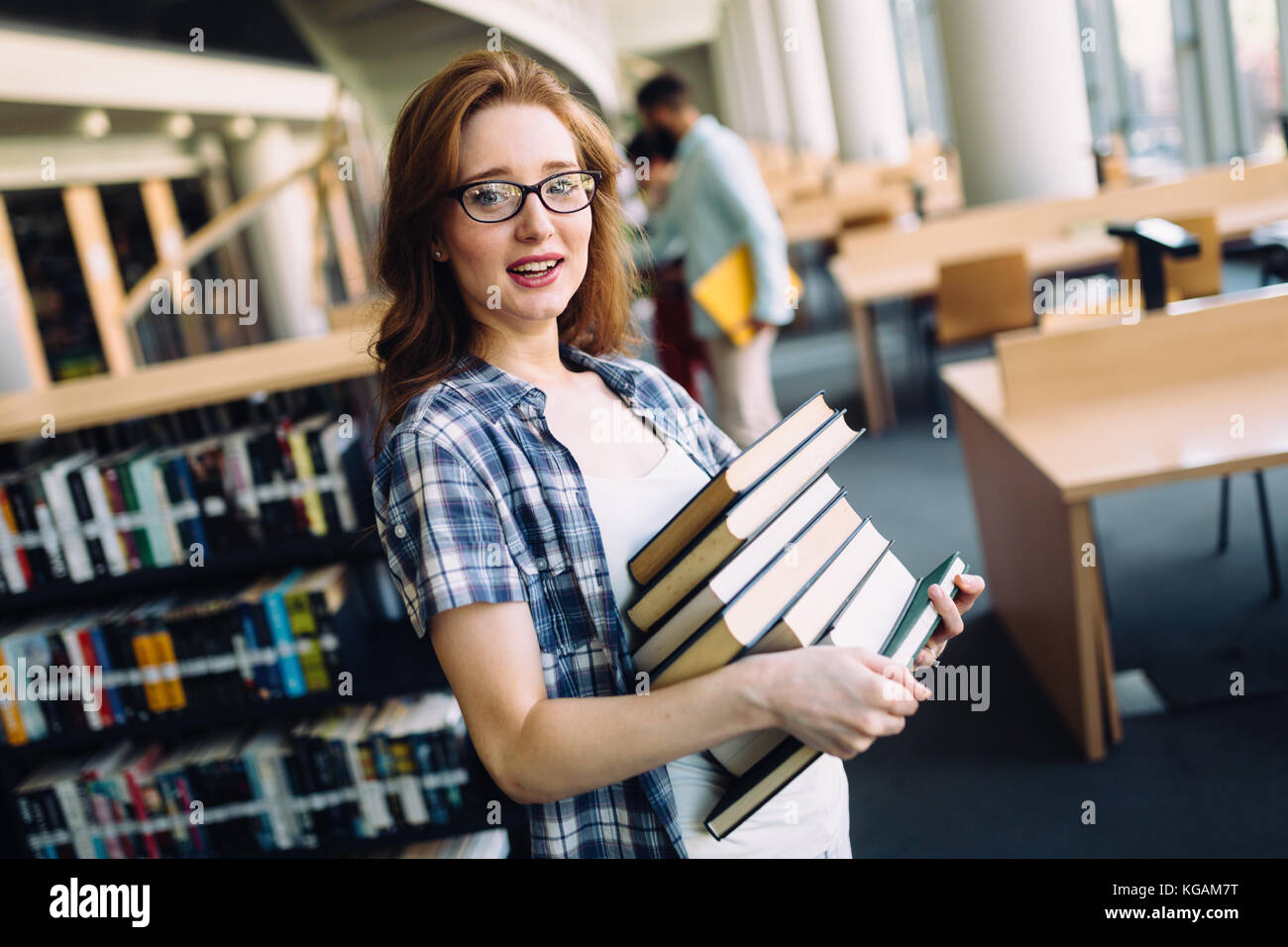 Female college student standing campus hi-res stock photography and ...