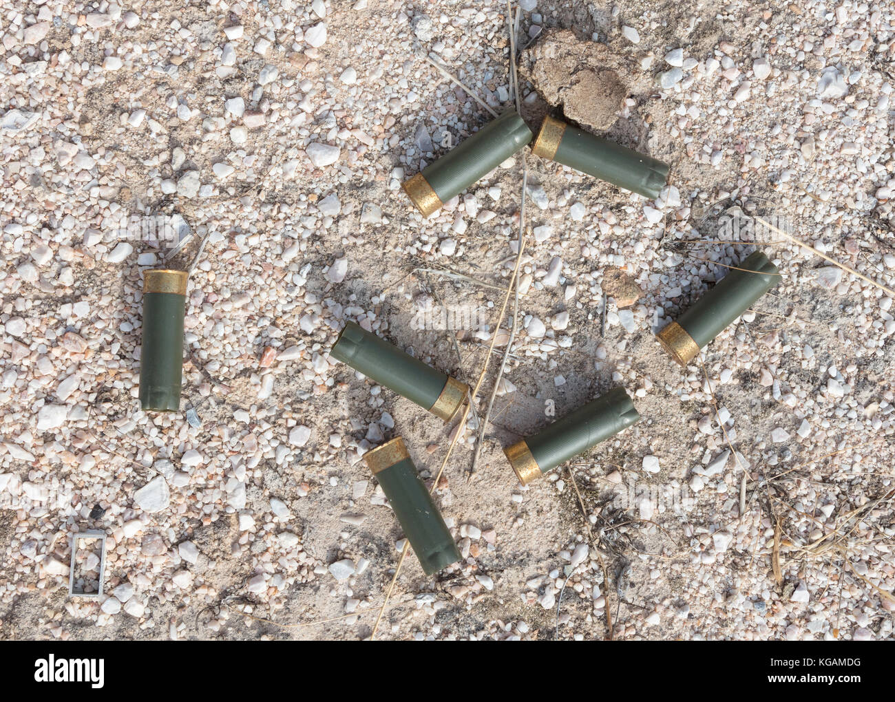 Rusty used shotgun shells on the ground Stock Photo - Alamy
