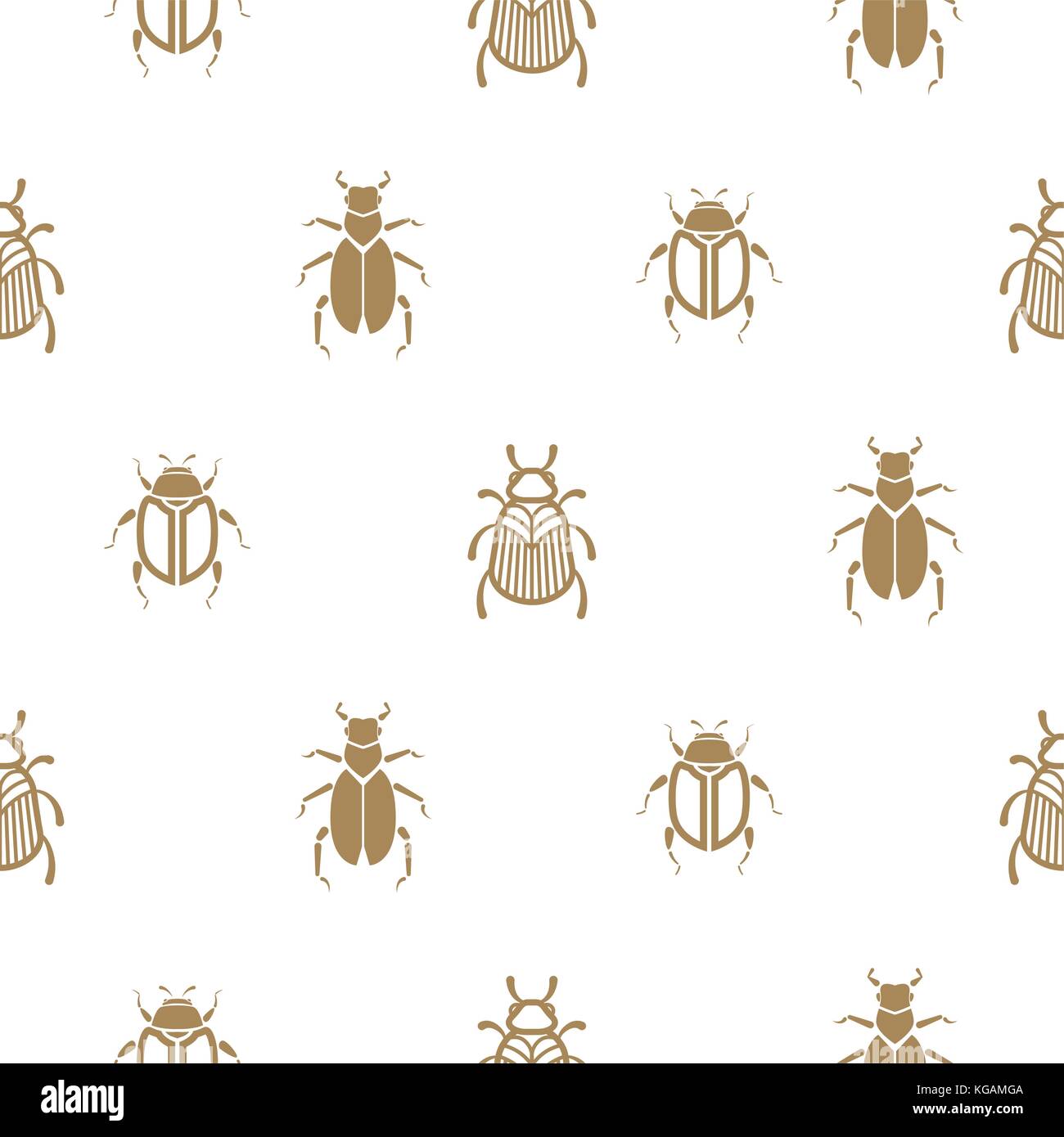 Beetle gold and white vector seamless pattern for print Stock Vector ...