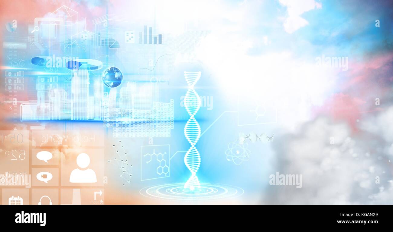 Digital composite of Science and technology interface in front of ...