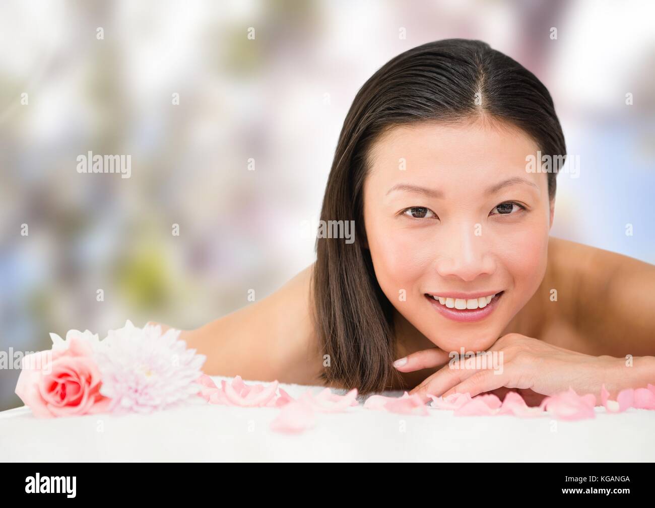 Digital composite of Spa woman in nature Stock Photo - Alamy
