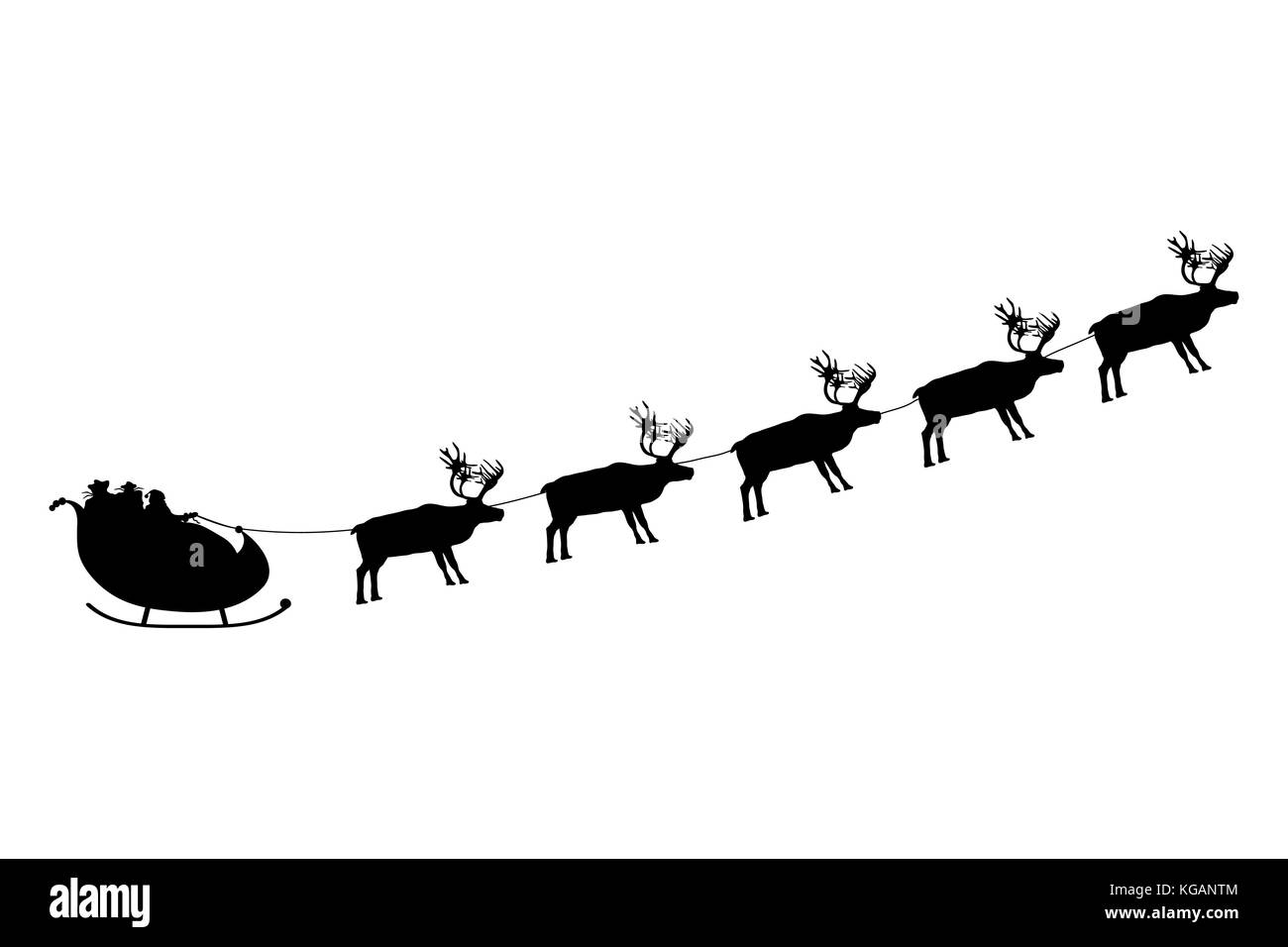 Santa claus in sled Cut Out Stock Images & Pictures - Alamy