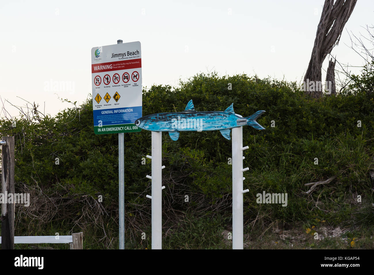 Beach warning sign, Hawks Nest, NSW, Australia Stock Photo - Alamy