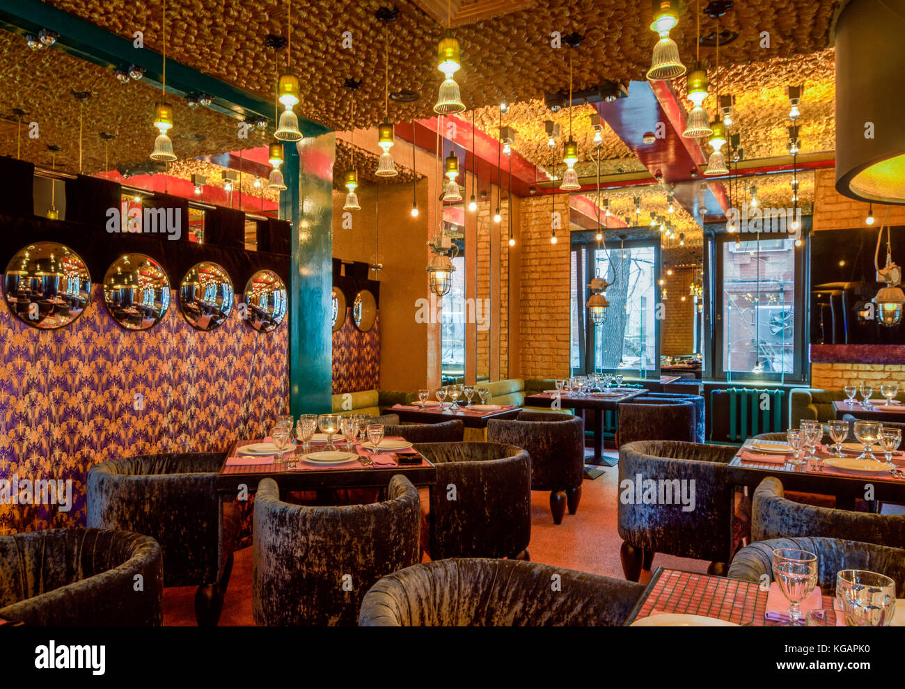 Restaurant interior shot Stock Photo - Alamy