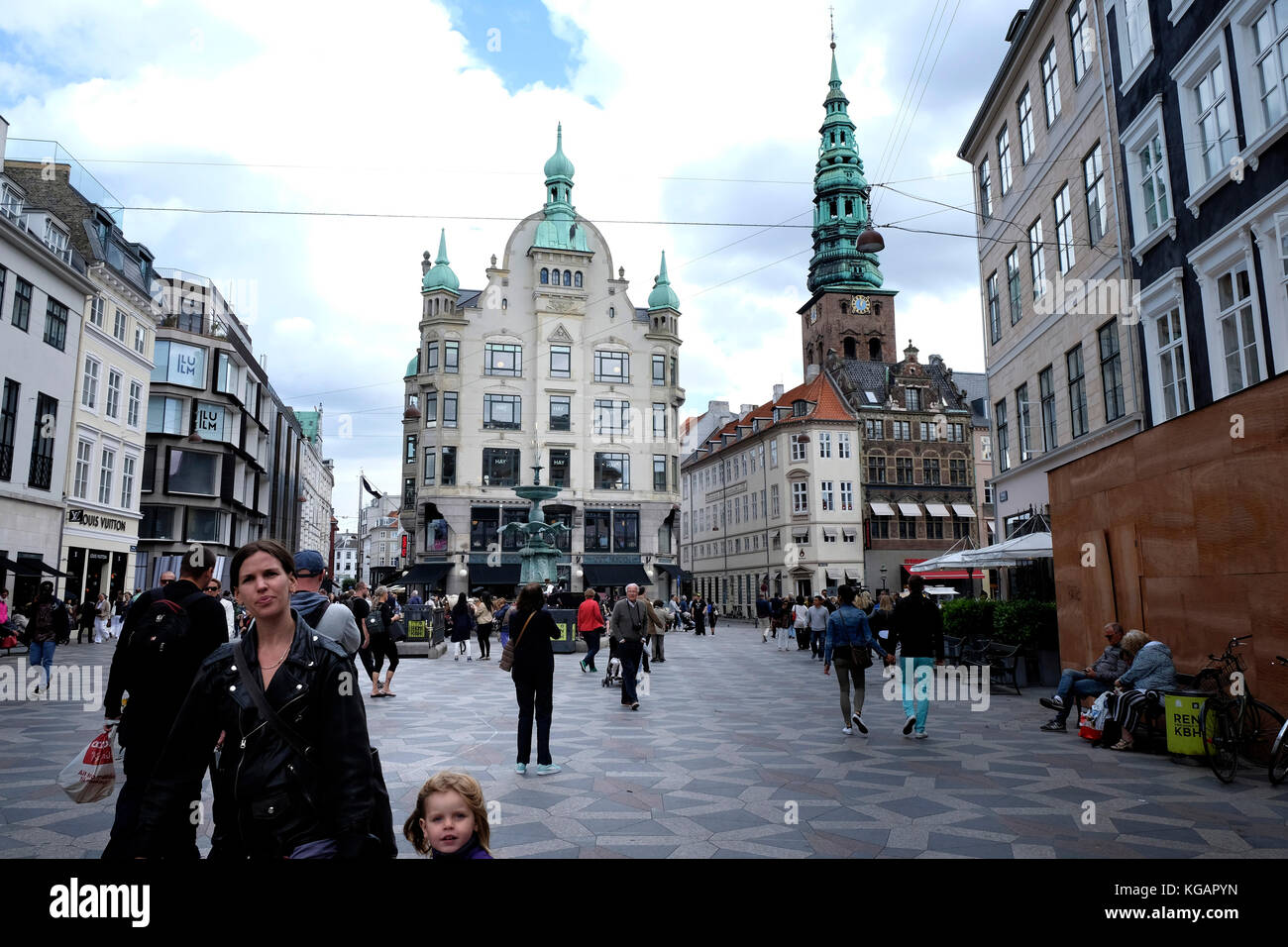 Denmark,Copenhagen,Street scene at dusk Stock Photo - Alamy