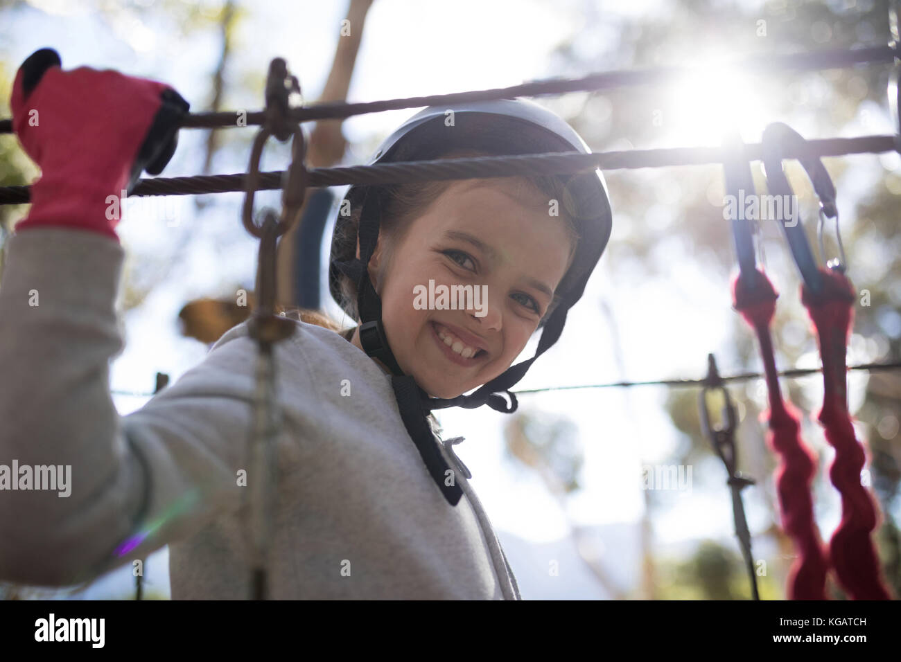 Child adventure park and zip line hi-res stock photography and images ...