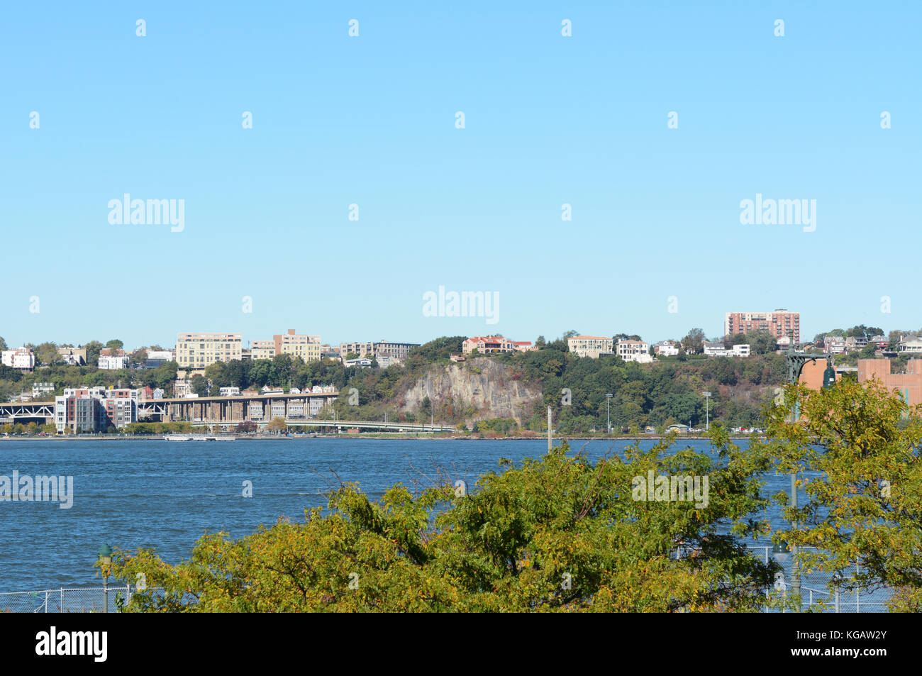 View from the High Line in New York City across the Hudson River to ...