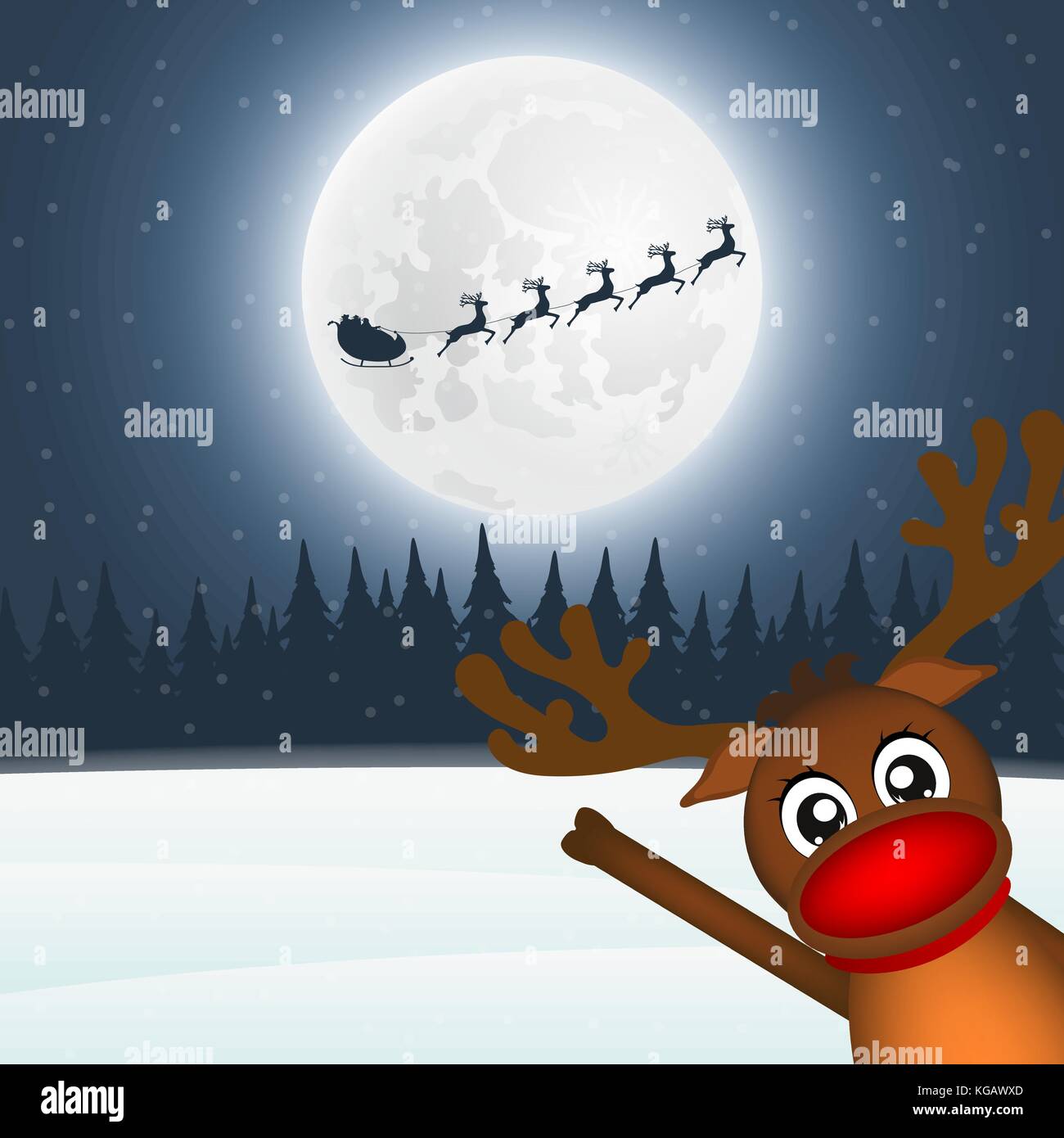 Santa reindeer clipart Stock Vector Images - Alamy