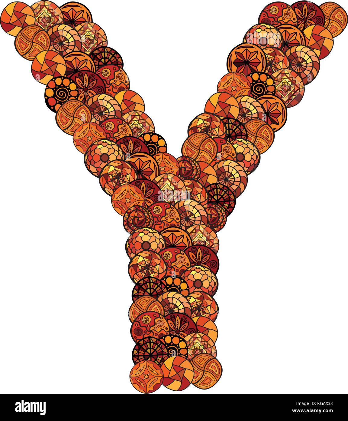 abstract vector font, made of ethnic elements - letter y Stock Vector ...