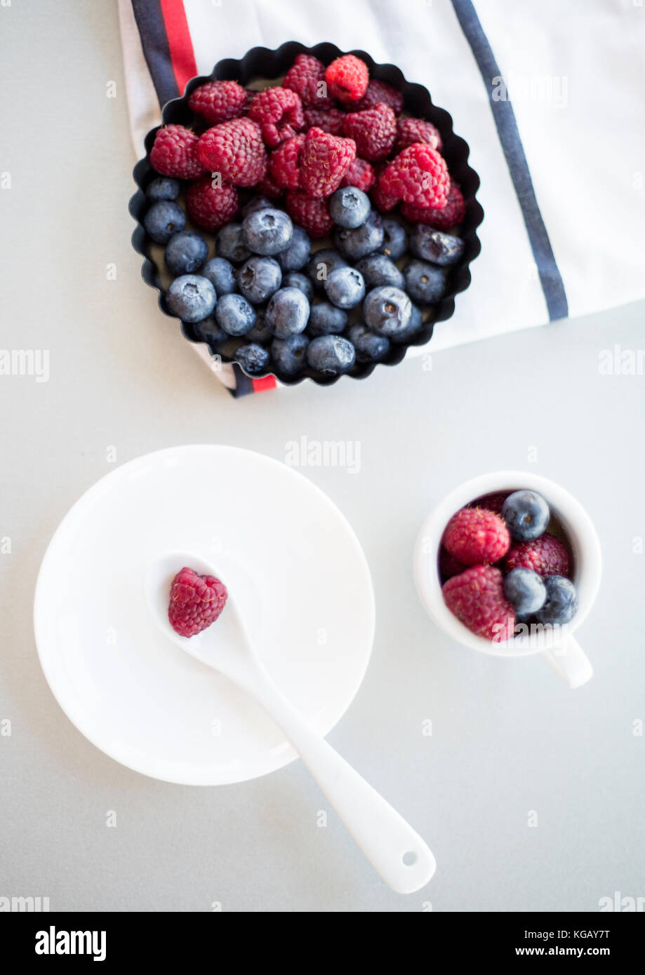 Healthy mixed fruit and ingredients with strawberry, raspberry ...
