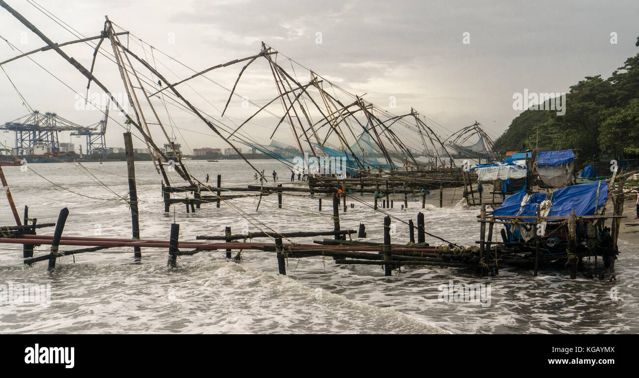 Chinese fishing nets Stock Photo - Alamy