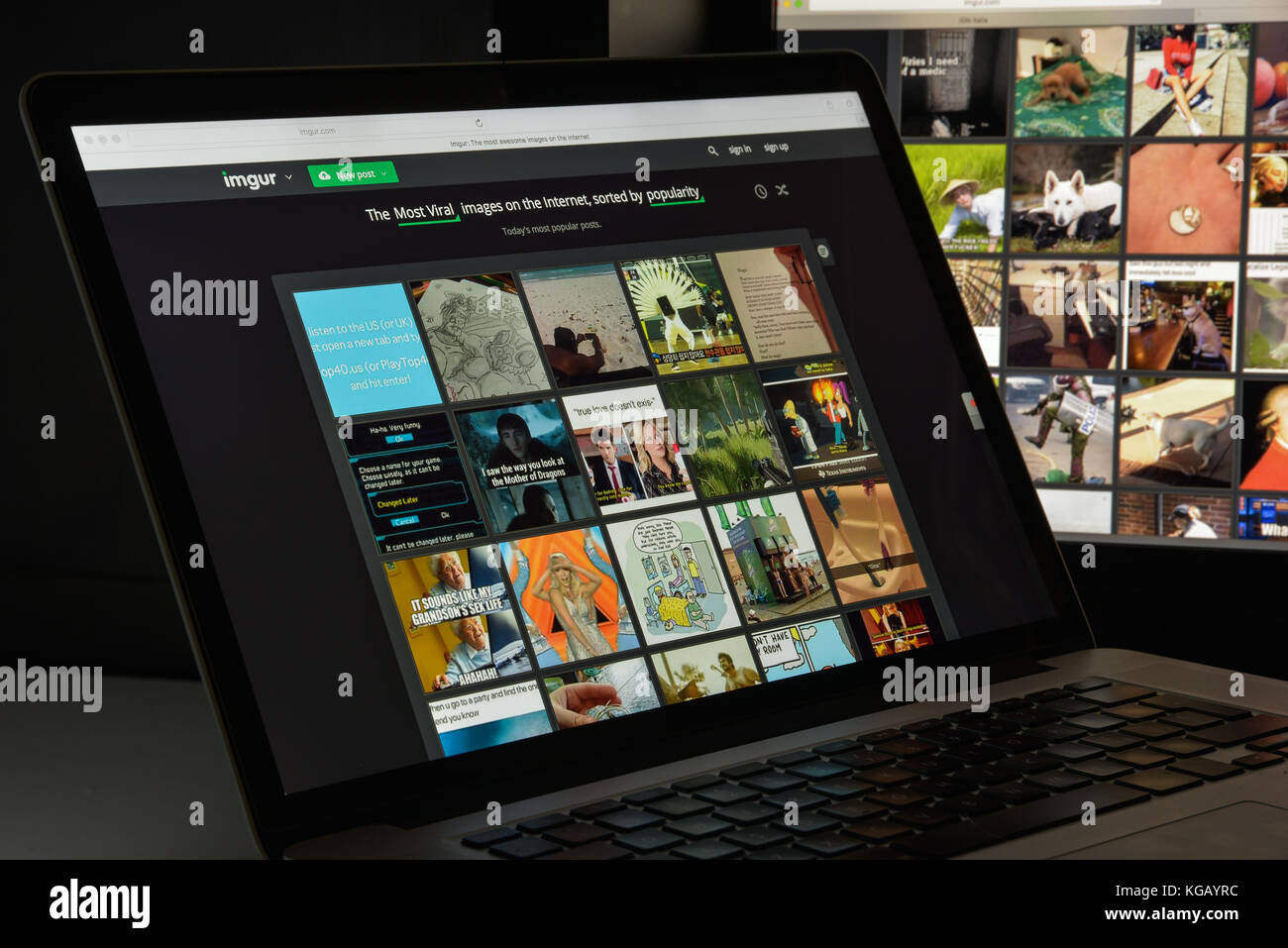 Milan, Italy - August 10, 2017: Imgur website homepage. Imgur logo ...