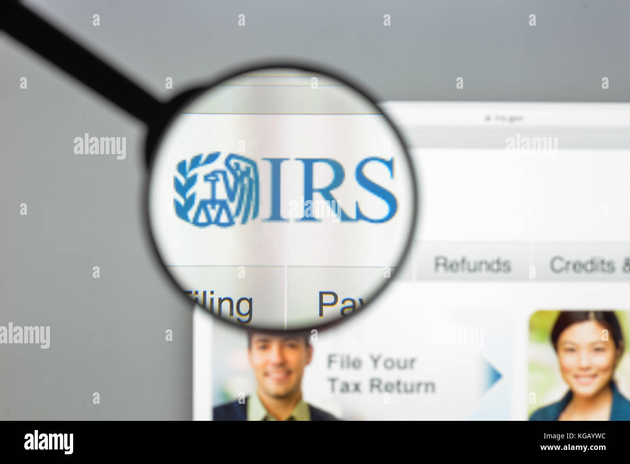 Milan, Italy - August 10, 2017: IRS website homepage. It is the revenue ...