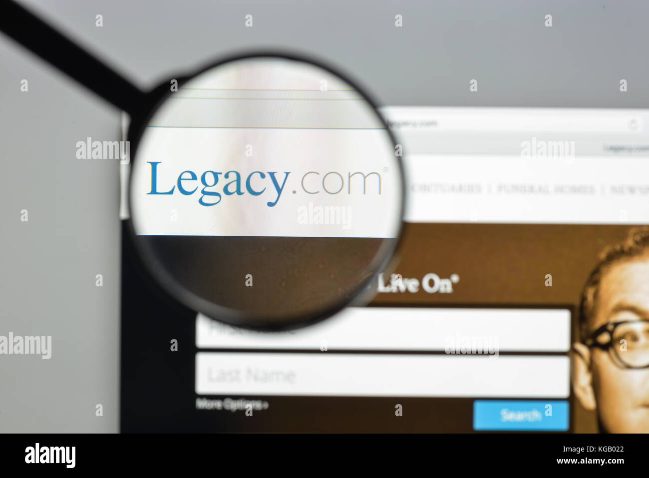 Milan, Italy - August 10, 2017: Legacy website homepage. It is a ...