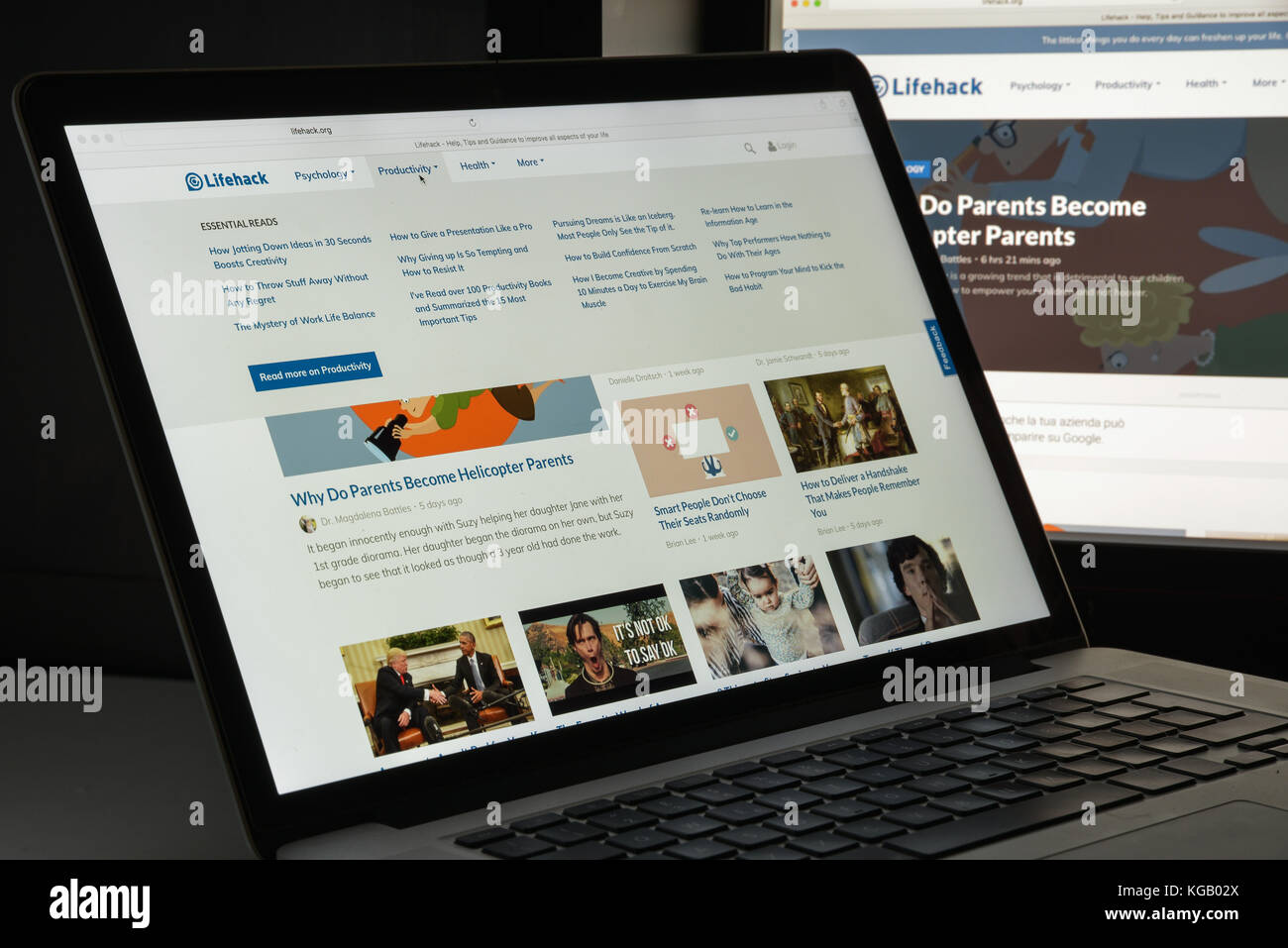 Milan, Italy - August 10, 2017: Lifehack website homepage. Lifehack ...