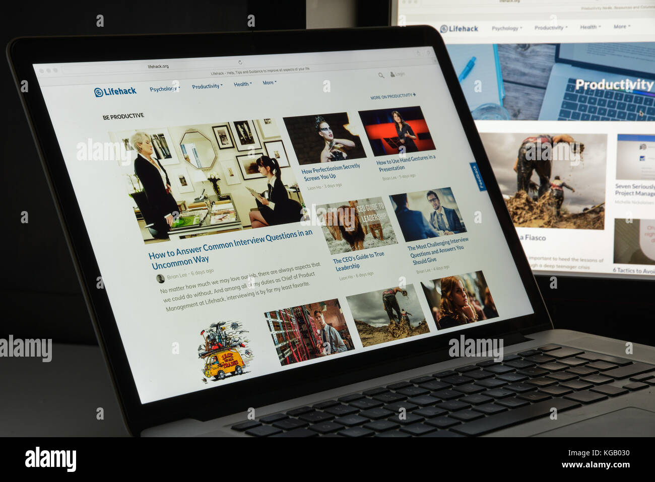 Milan, Italy - August 10, 2017: Lifehack website homepage. Lifehack ...