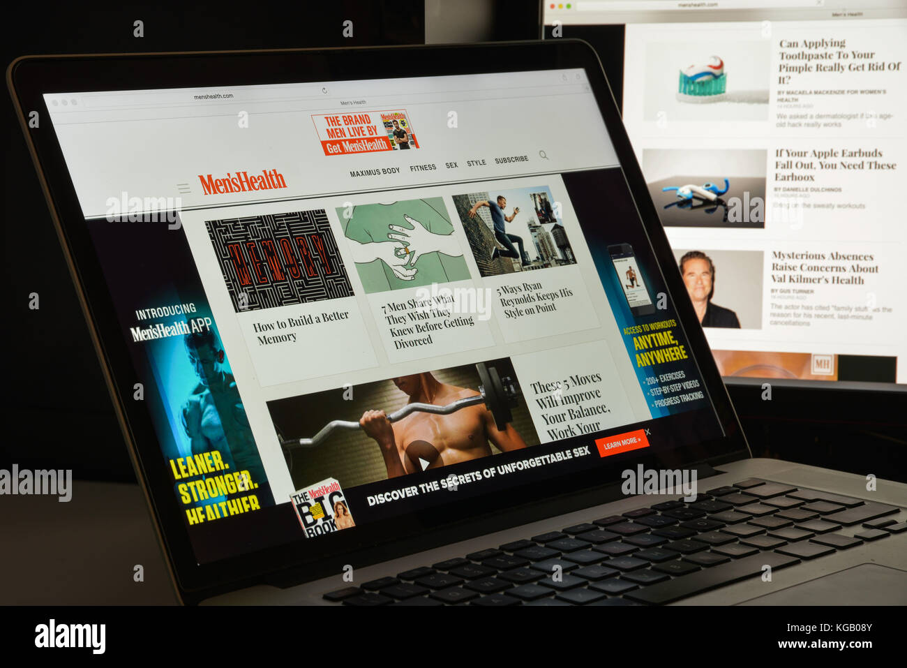 Milan, Italy - August 10, 2017: Men's health website homepage. It is ...