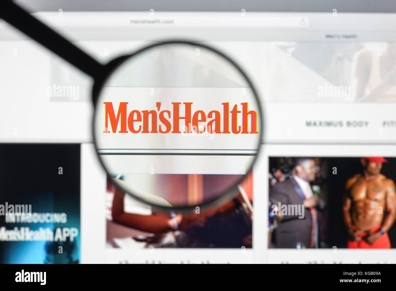 Milan, Italy - August 10, 2017: Men's health website homepage. It is ...