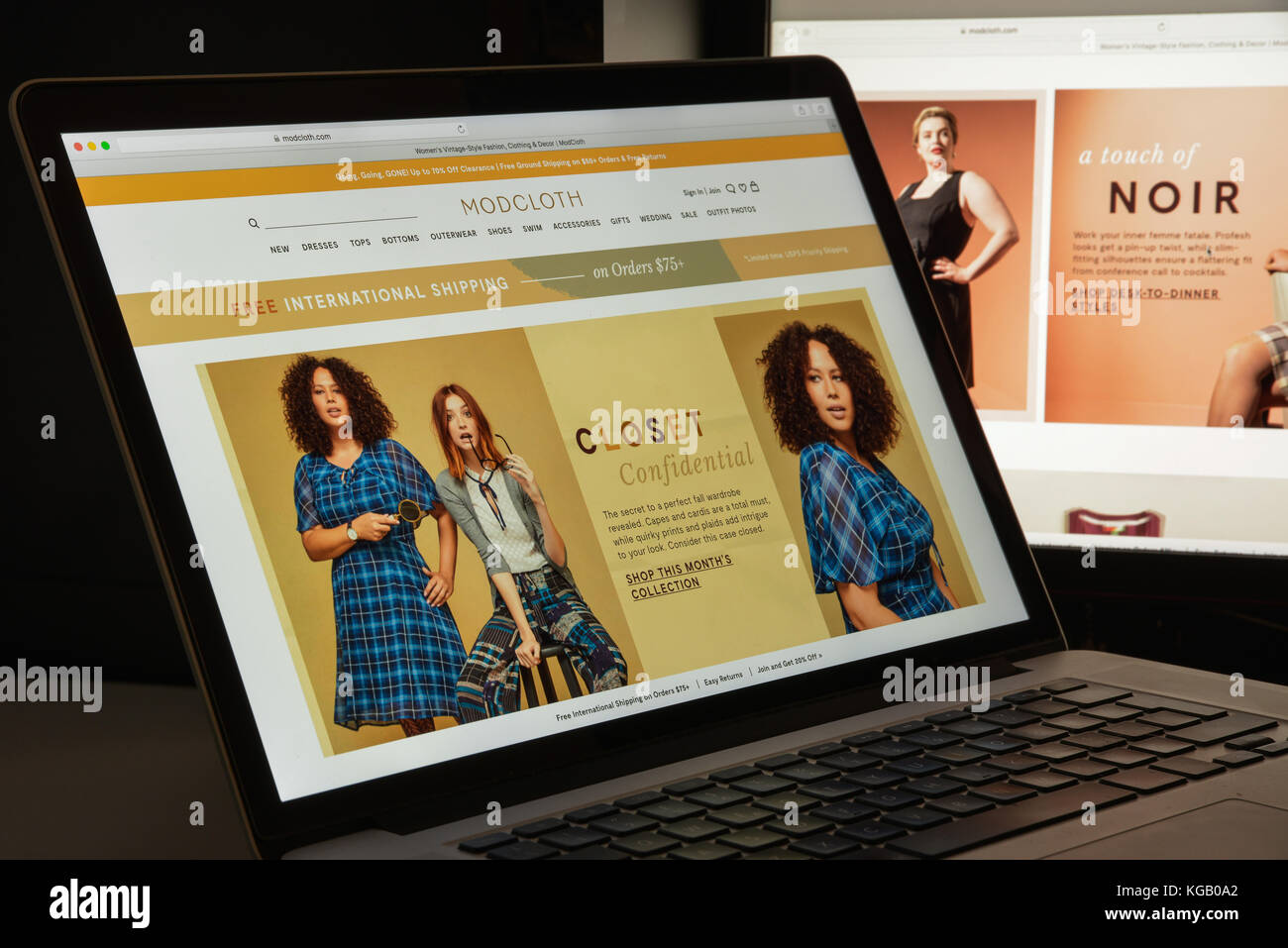 Milan, Italy - August 10, 2017: Modcloth website homepage. It is an ...