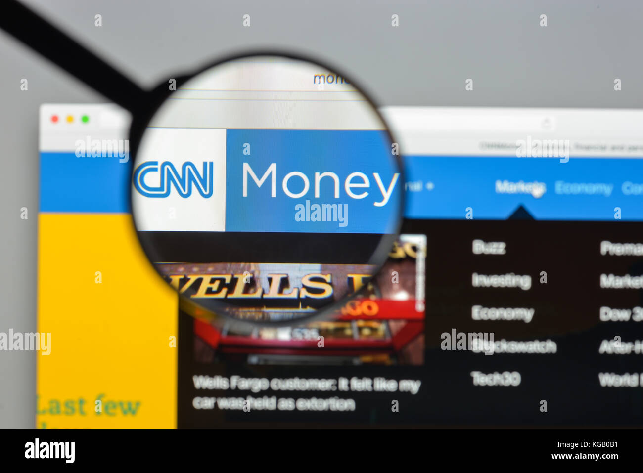 Milan, Italy - August 10, 2017: Money.cnn website homepage. Money.Cnn ...