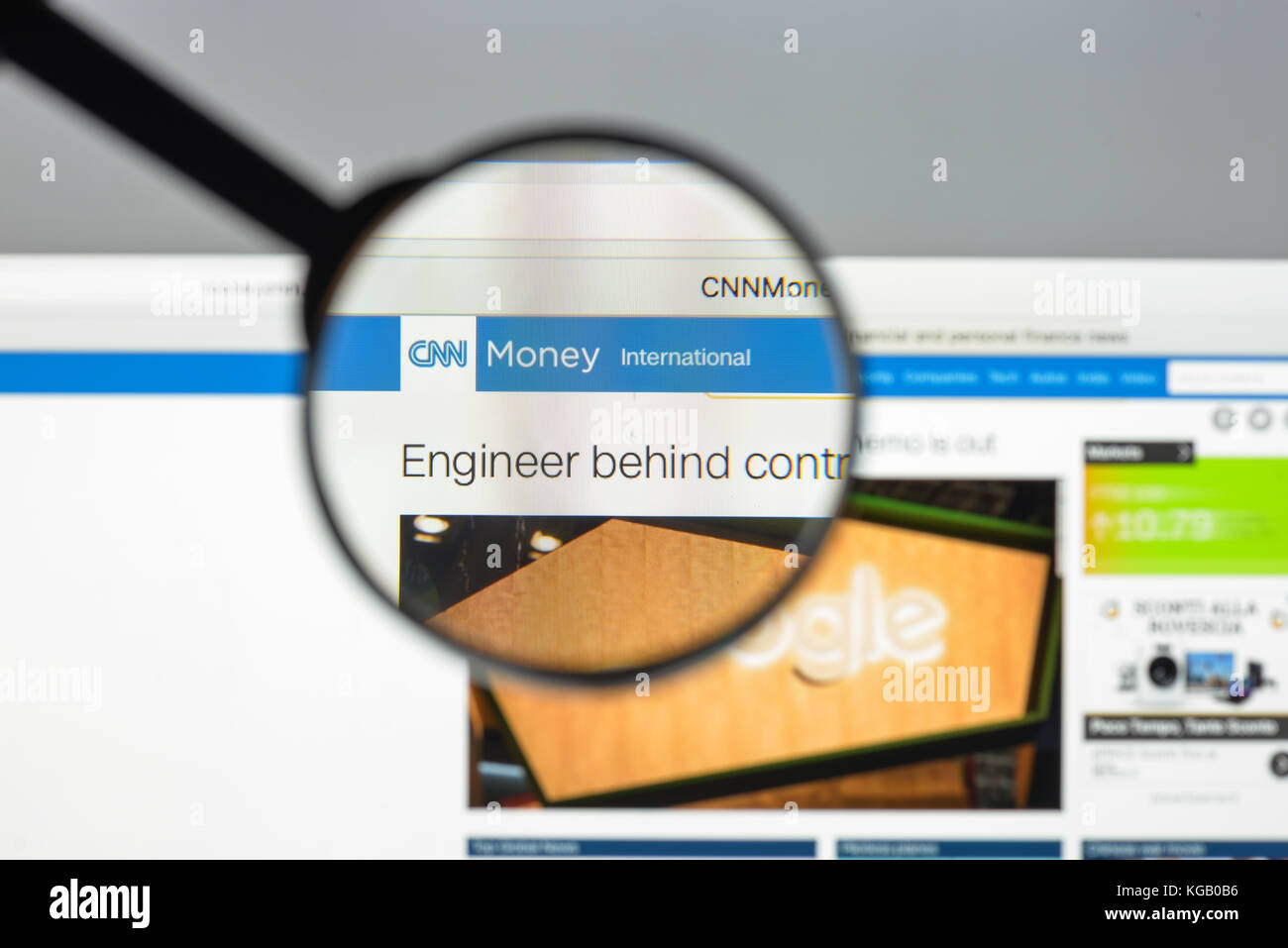 Milan, Italy - August 10, 2017: Money.cnn website homepage. Money.Cnn ...