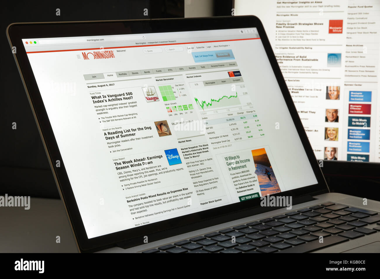 Milan, Italy - August 10, 2017: Morningstar website homepage ...