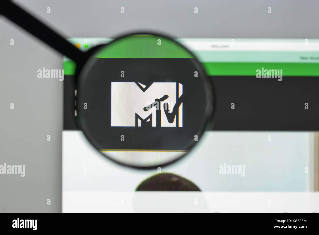 Milan, Italy - August 10, 2017: Mtv website homepage. Mtv logo visible ...