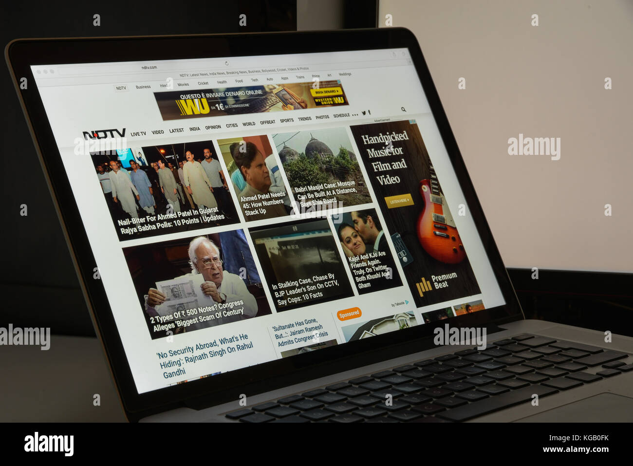 Milan, Italy - August 10, 2017: Ndtv website homepage. It is an Indian ...