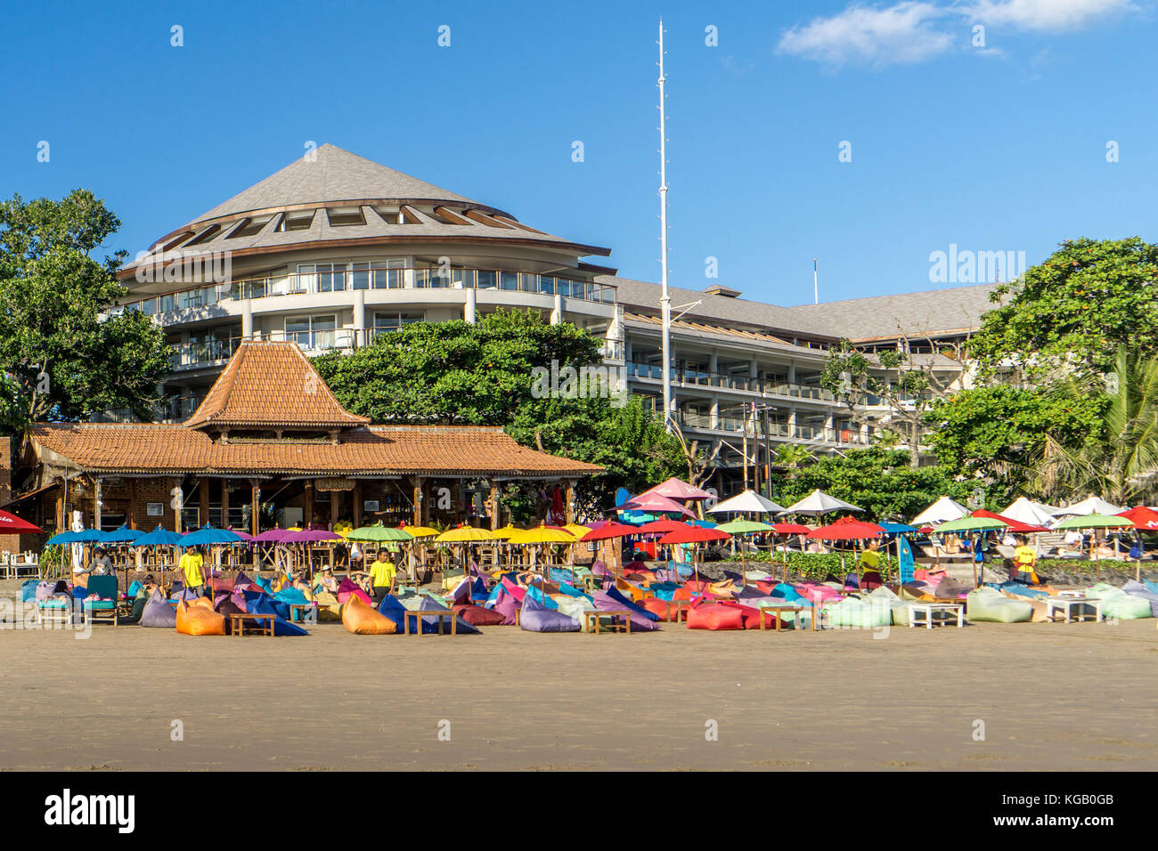 Seminyak beach umbrellas hi-res stock photography and images - Alamy