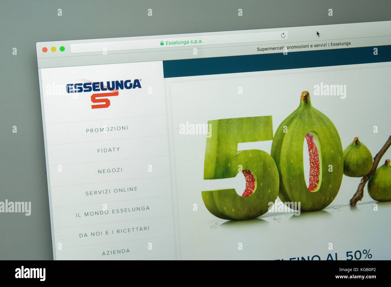 Milan, Italy - August 10, 2017: Esselunga website homepage. It is an ...