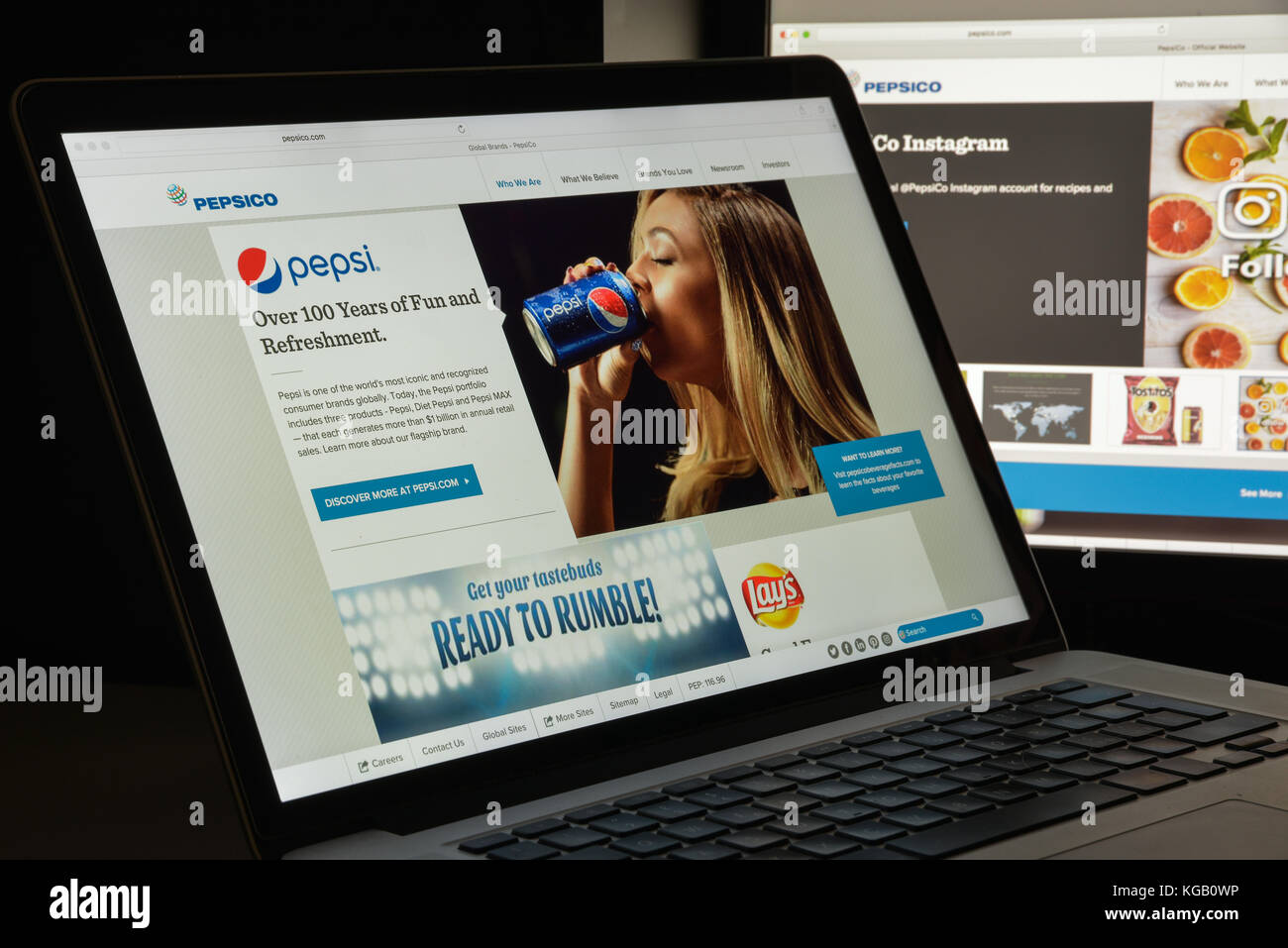 Milan, Italy - August 10, 2017: Pepsi co website homepage. It is an ...