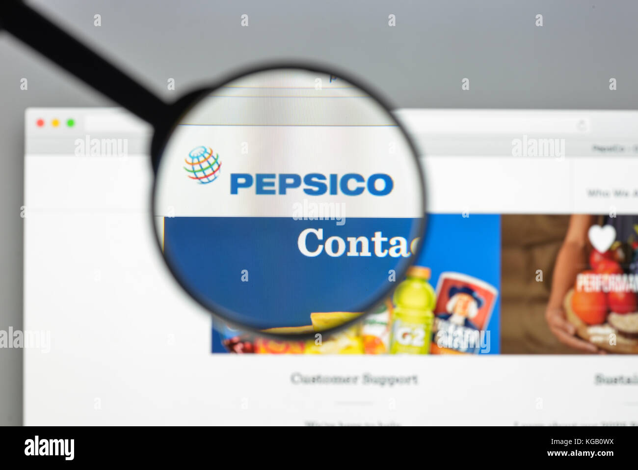 Milan, Italy - August 10, 2017: Pepsi co website homepage. It is an ...