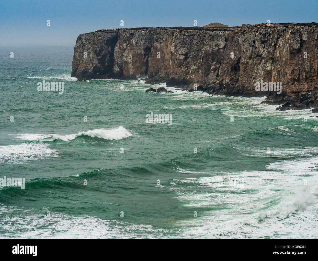 Stormy Atlantic at the most southwestern cape of Europe. Southwest ...