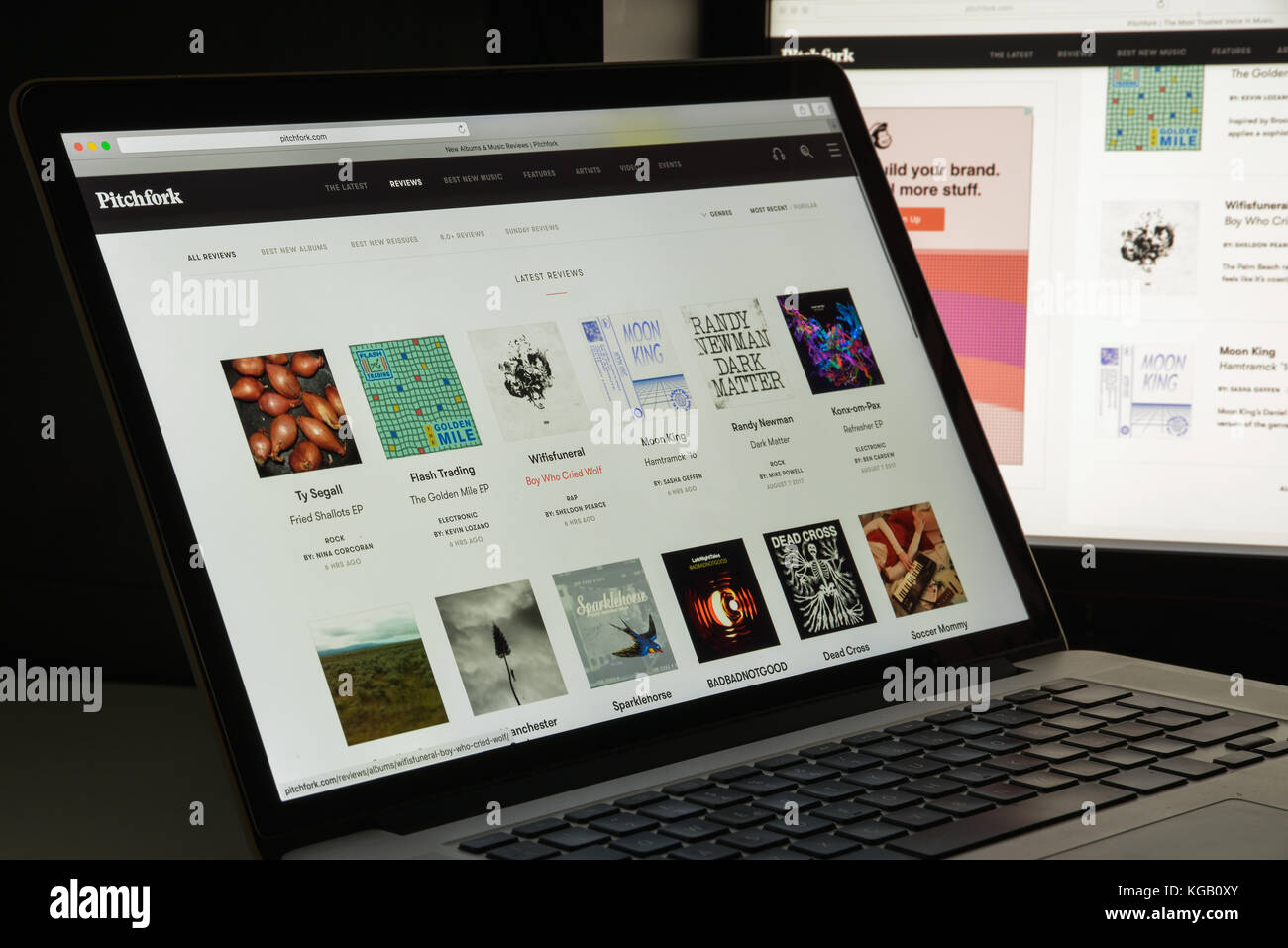 Milan, Italy - August 10, 2017: Pitchfork website homepage. It is an ...