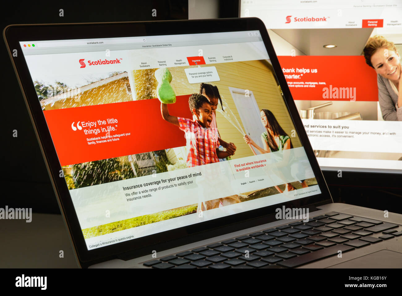 Milan, Italy - August 10, 2017: Scotiabank bank website homepage. It is ...
