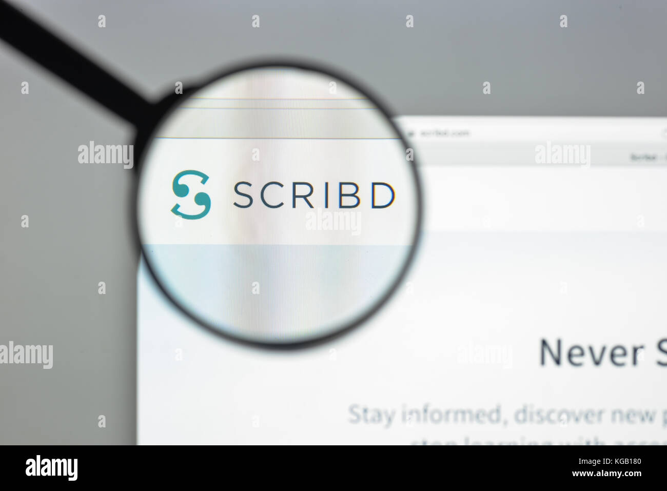 Milan, Italy - August 10, 2017: Scribd website homepage. It is a ...