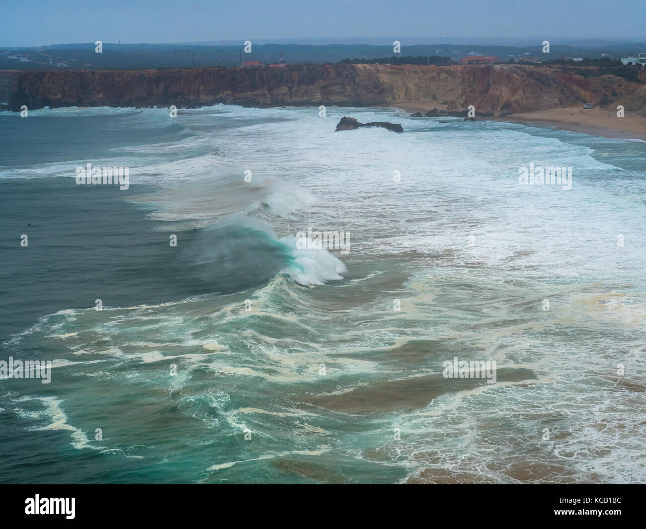 Stormy Atlantic at the most southwestern cape of Europe. Southwest ...