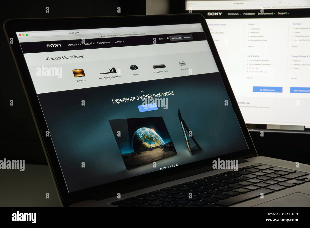 Milan, Italy - August 10, 2017: Sony website homepage. It is a Japanese ...