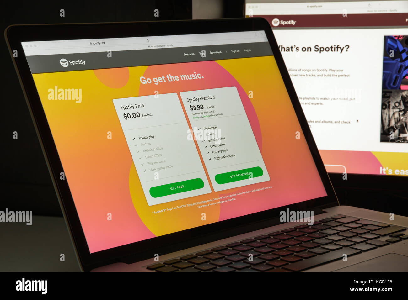 Milan, Italy - August 10, 2017: Spotify website homepage. It is a music ...