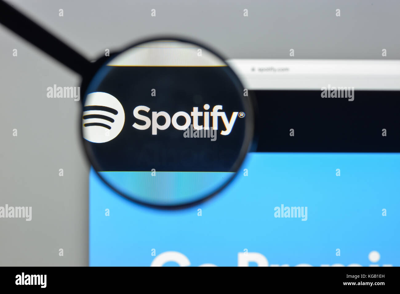 Milan, Italy - August 10, 2017: Spotify website homepage. It is a music ...