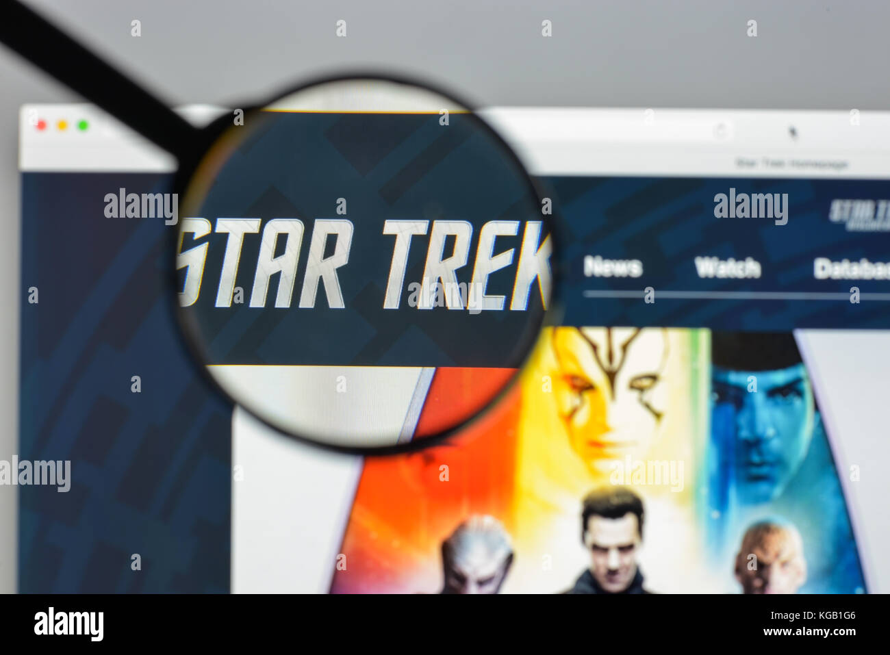 Milan, Italy - August 10, 2017: Star trek website homepage. It is an ...