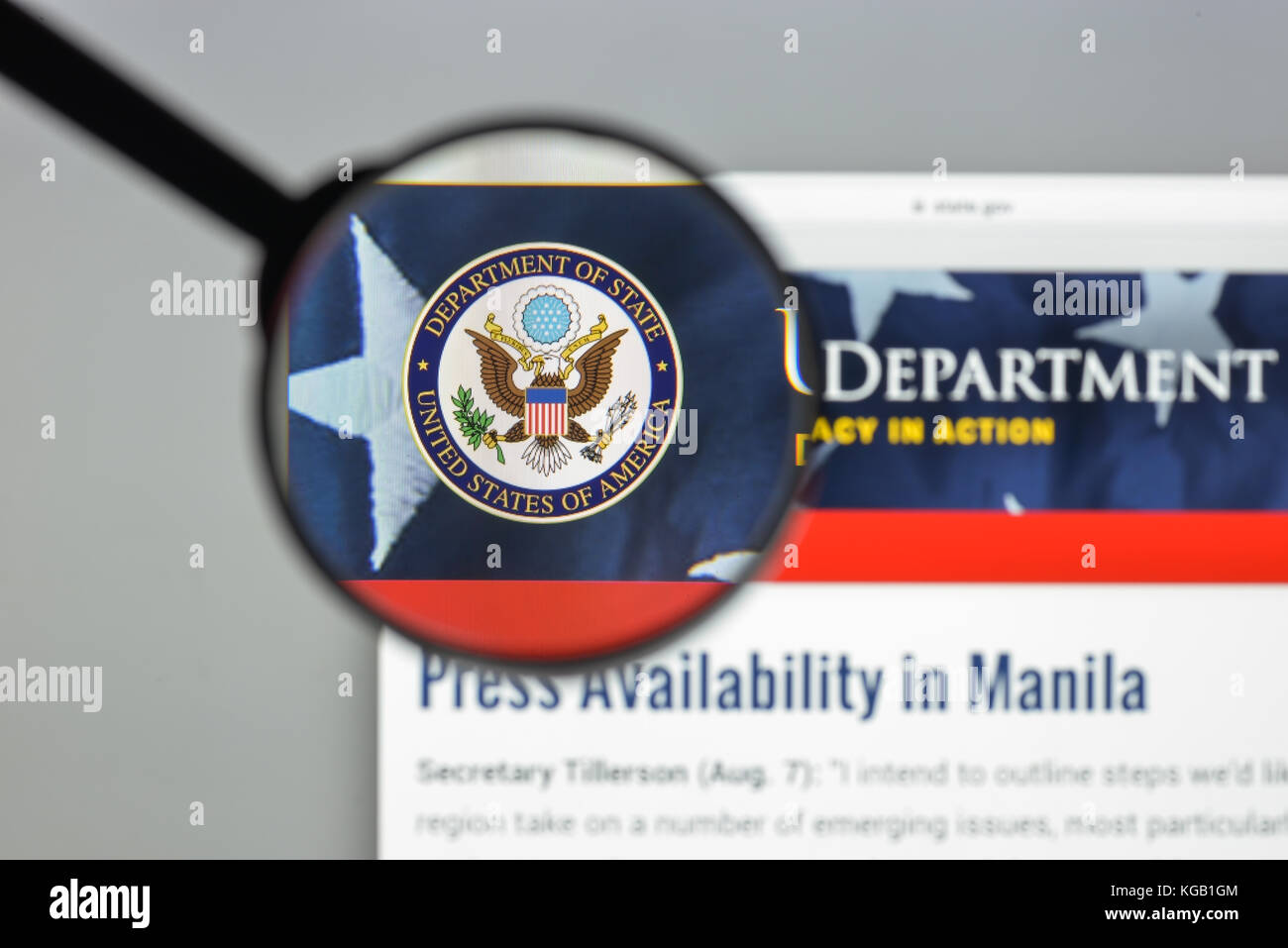 Milan, Italy - August 10, 2017: State.gov website homepage. State ...