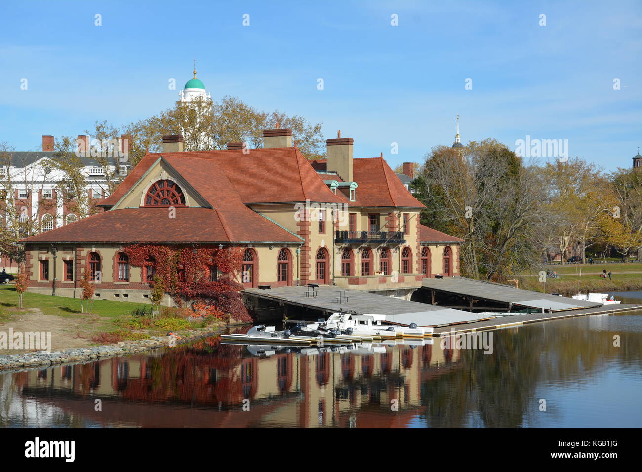 Harvard University along the Charles River between Boston and Cambridge ...