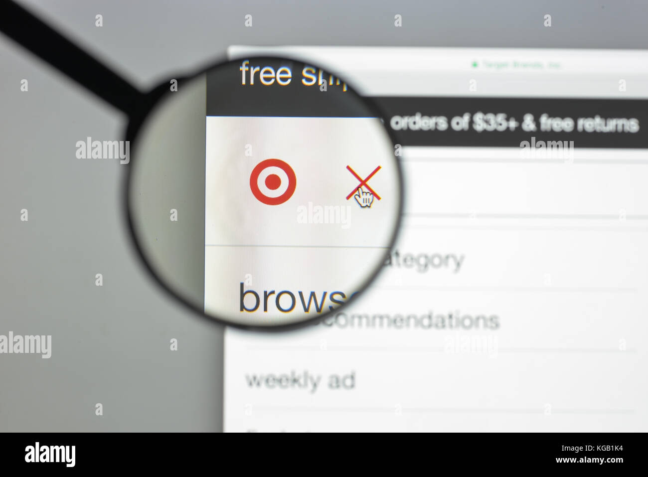 Milan, Italy - August 10, 2017: Target.com website homepage. Target.com ...